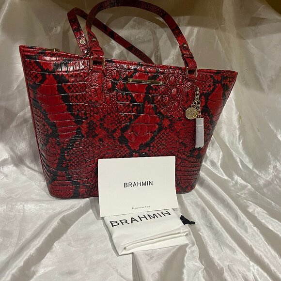 Brahmin | Bags | Nwt Brahmin Medium Asher Lipstick Melbourne Tote N69 ...